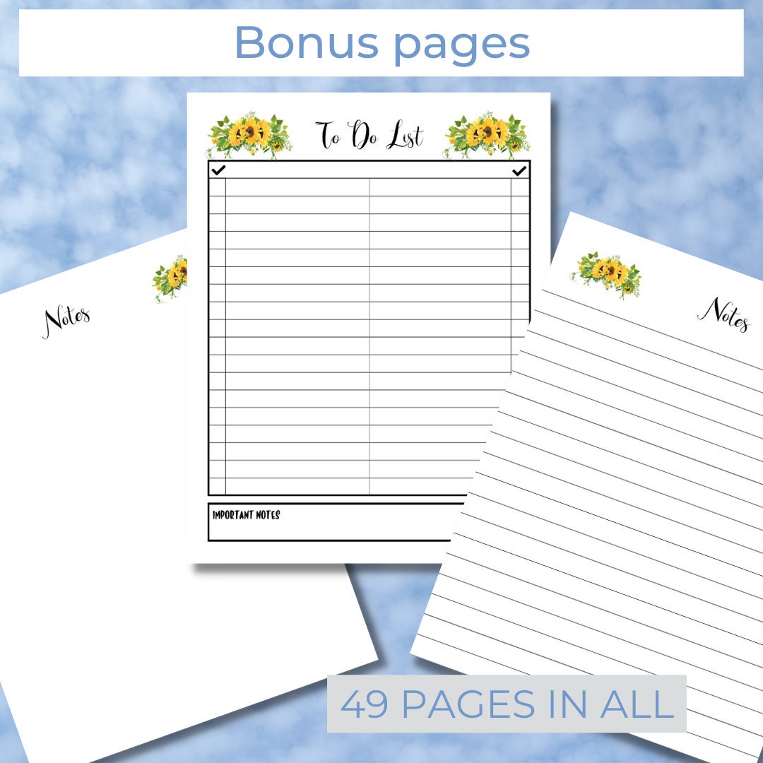 Sunflower Academic Planner for Teens High School Planner School Planner ...