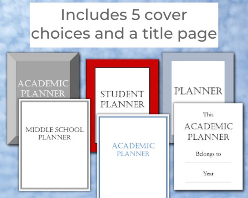 Middle School Student Planner Printable, Middle School Organization ...