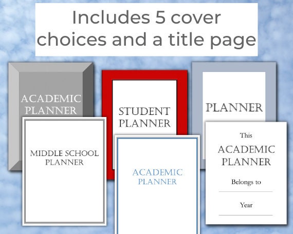 Middle School Student Planner Printable, Middle School Organization ...