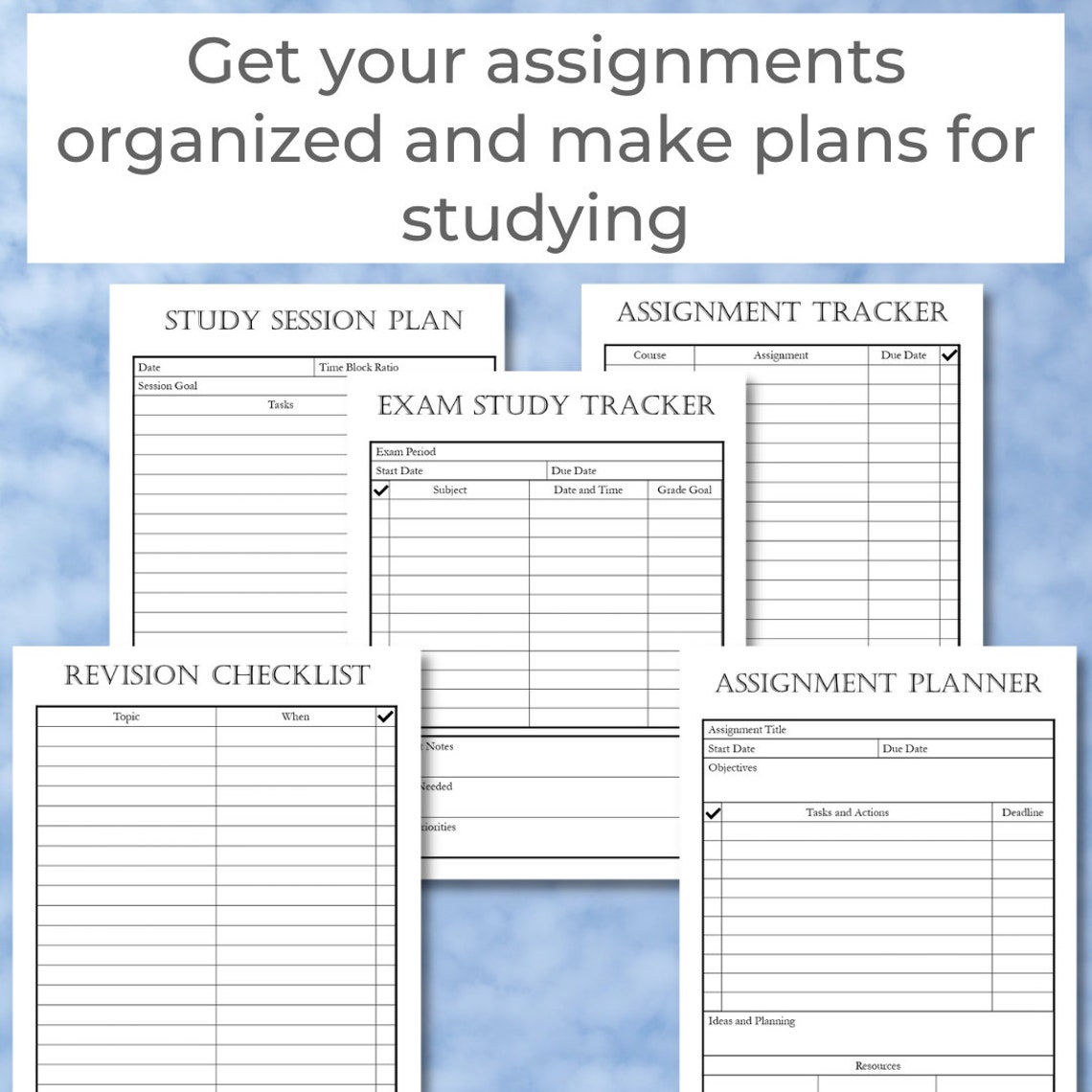 Middle School Student Planner Printable, Middle School Organization ...