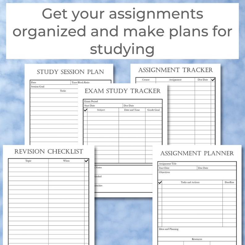 Middle School Student Planner Printable, Middle School Organization ...