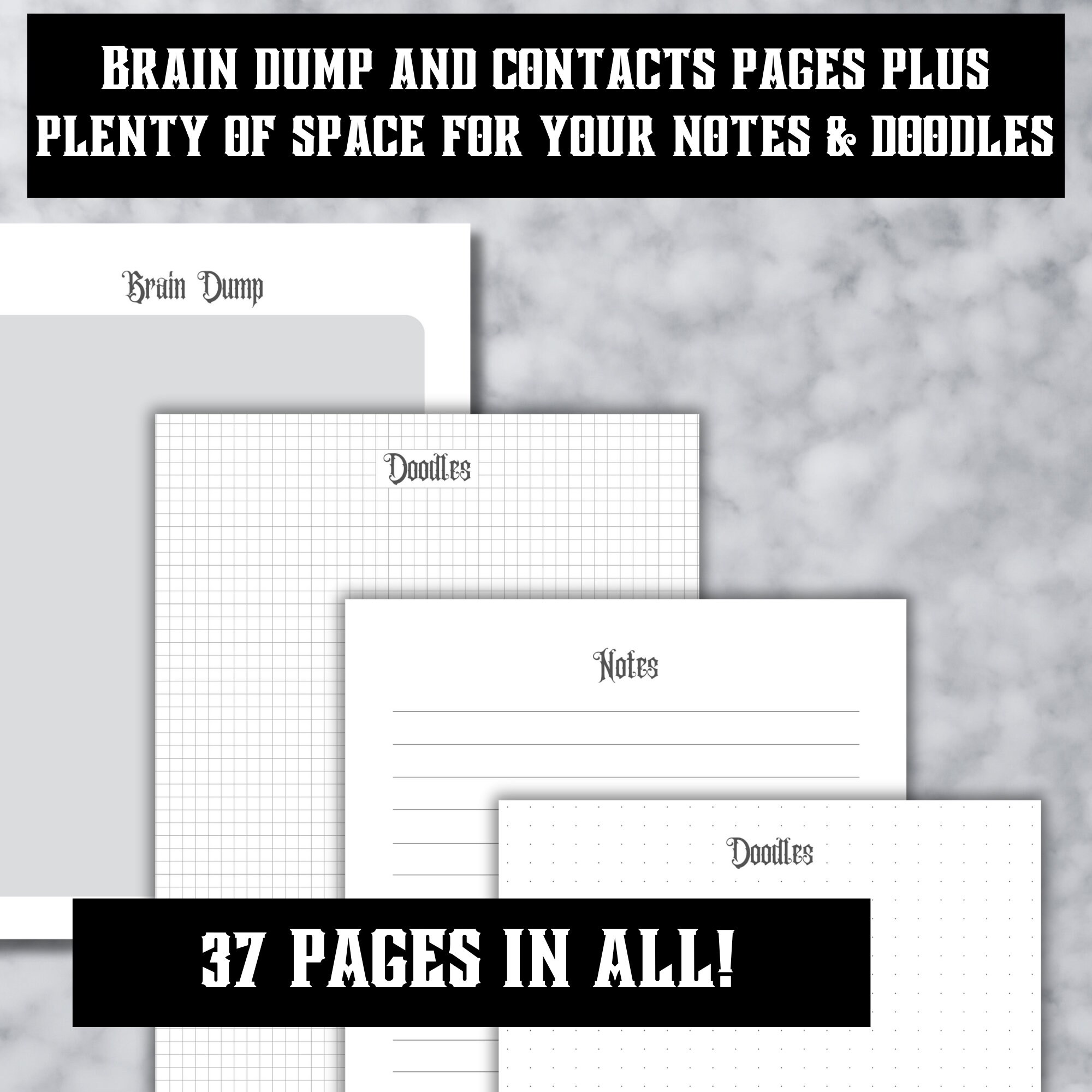 High School Student Planner Printable Goth, Dark Academia Printable ...