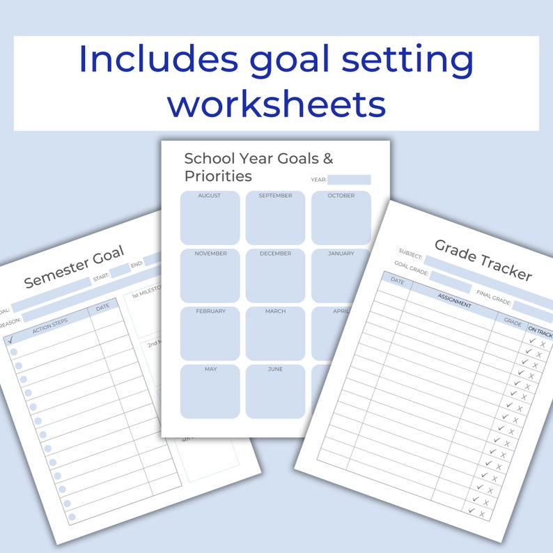 Middle School Student Planner PDF, ADHD Middle School Planner Printable ...