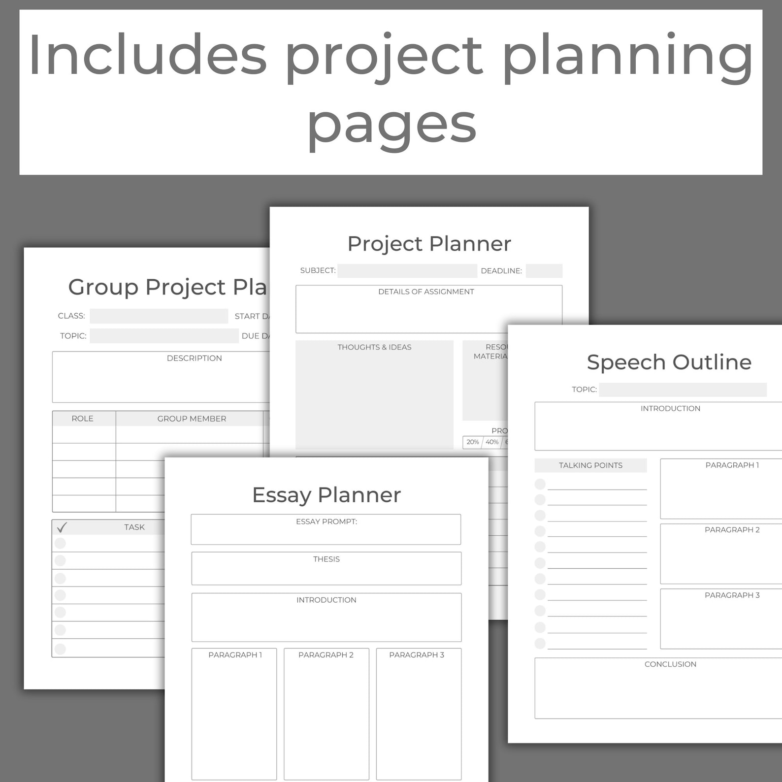 Academic Planner Simple, High School Planner Printable for Boy ...