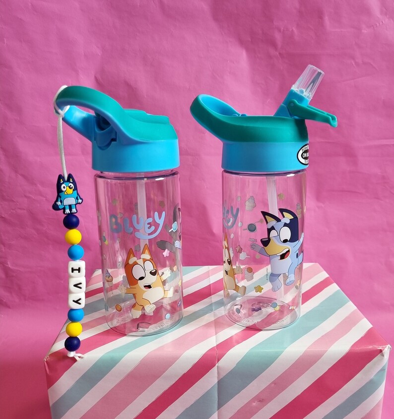 Bluey Straw Drink Bottle With Custom Name Bingo Drink Bottle - Etsy