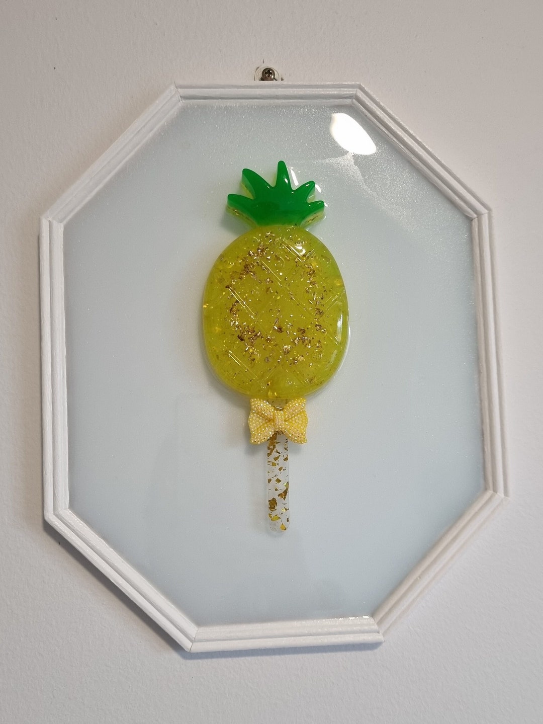 Pineapple Popsicle Resin Wall Art: Upcycled Frame, Dopamine Decor - Etsy