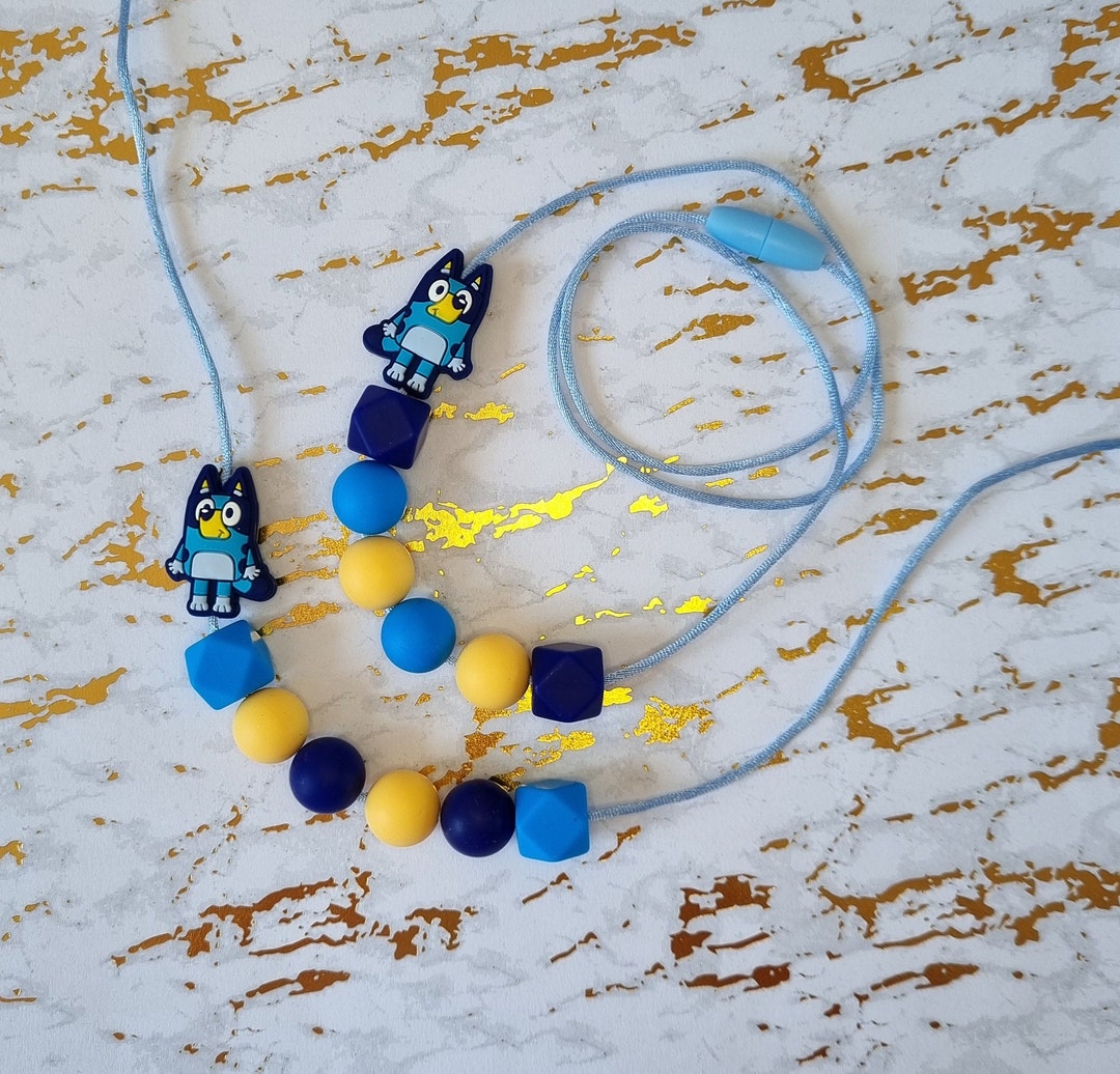 Bluey Silicone Necklace Blue Dog Silicone Bead Necklace Blue Heeler ...