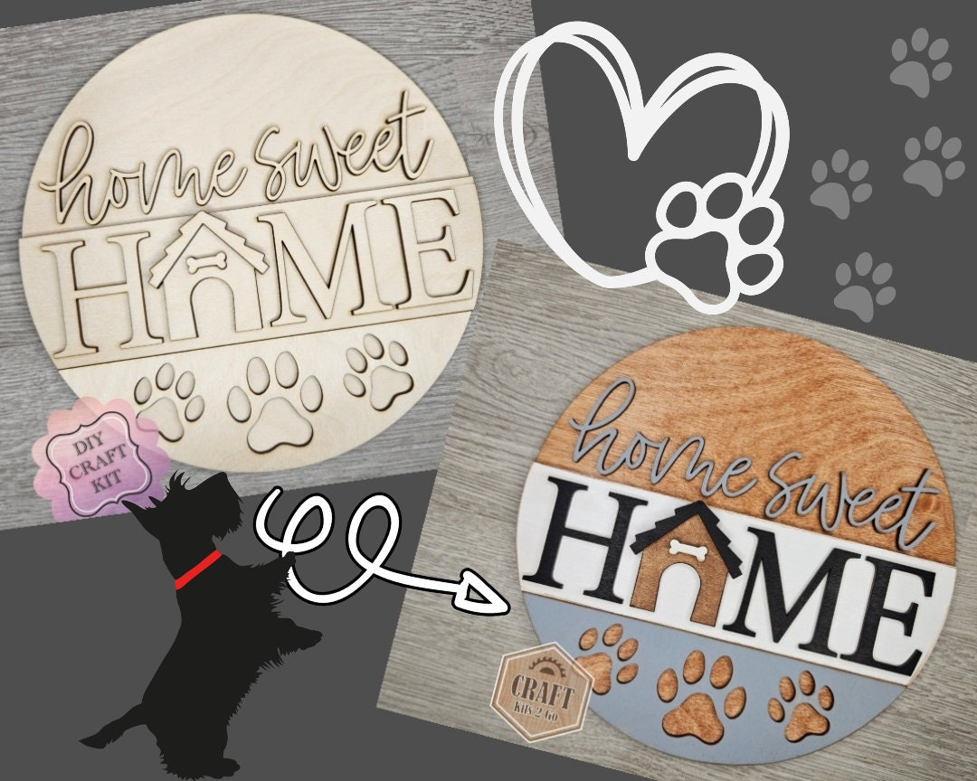 Dog Welcome Sign | Pets | Dog House Sign | Home Sweet Home Sign ...