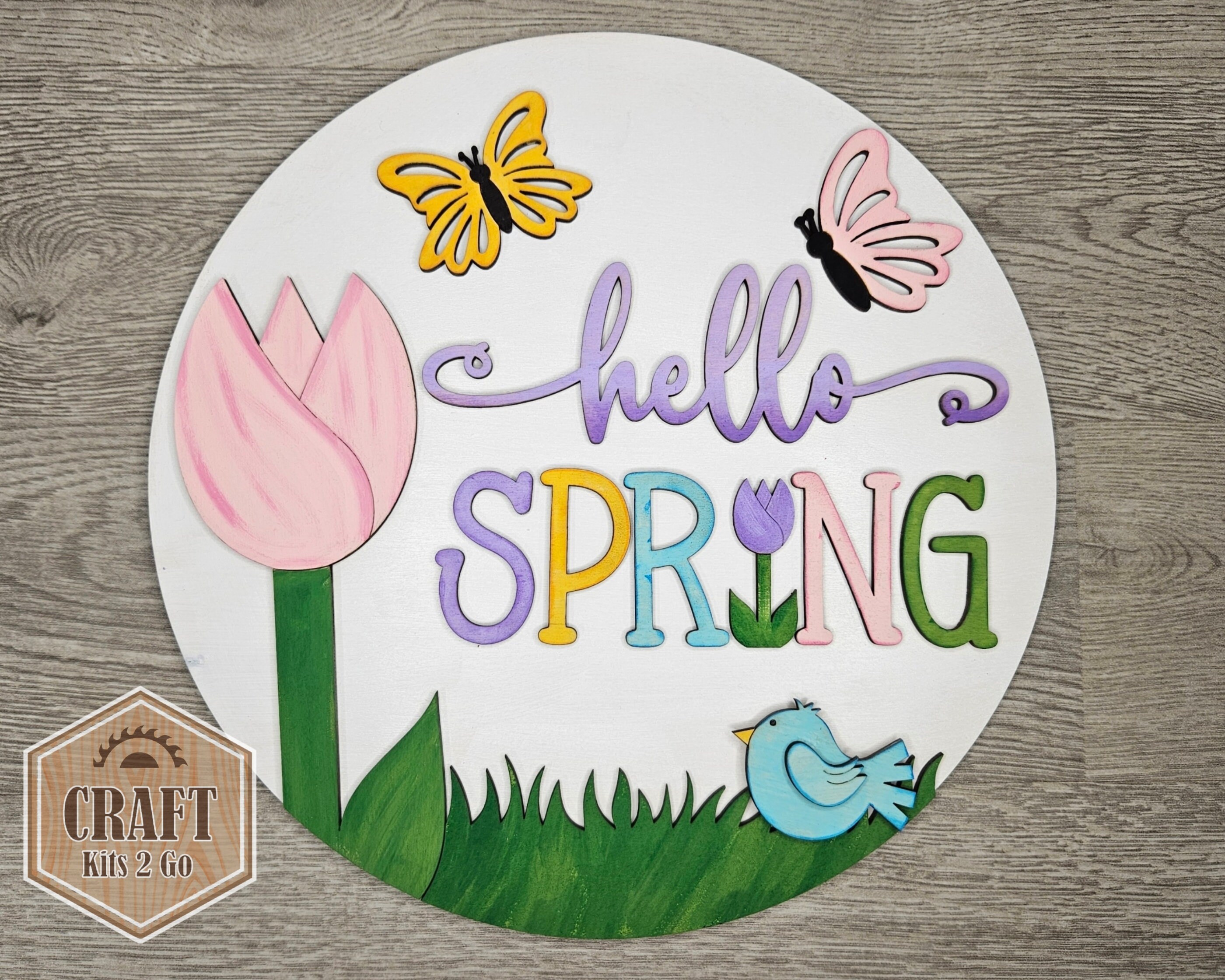 Hello Spring Welcome Sign Spring Crafts DIY Craft Kits Paint Party ...