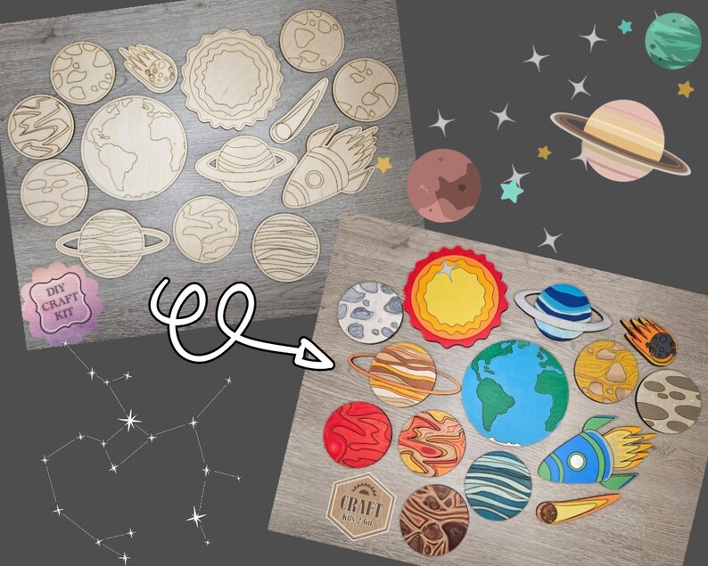 Outer Space Craft Space Outer Space Kids Crafts Wood Shape Cutout 2224 ...