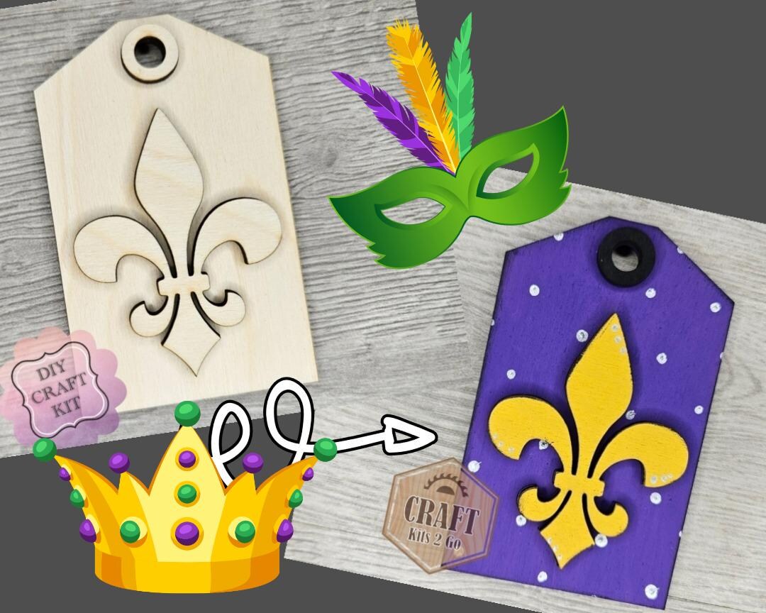 Mardi Gras Tag Mardi Gras Crafts DIY Craft Kits Paint Party Supplies ...