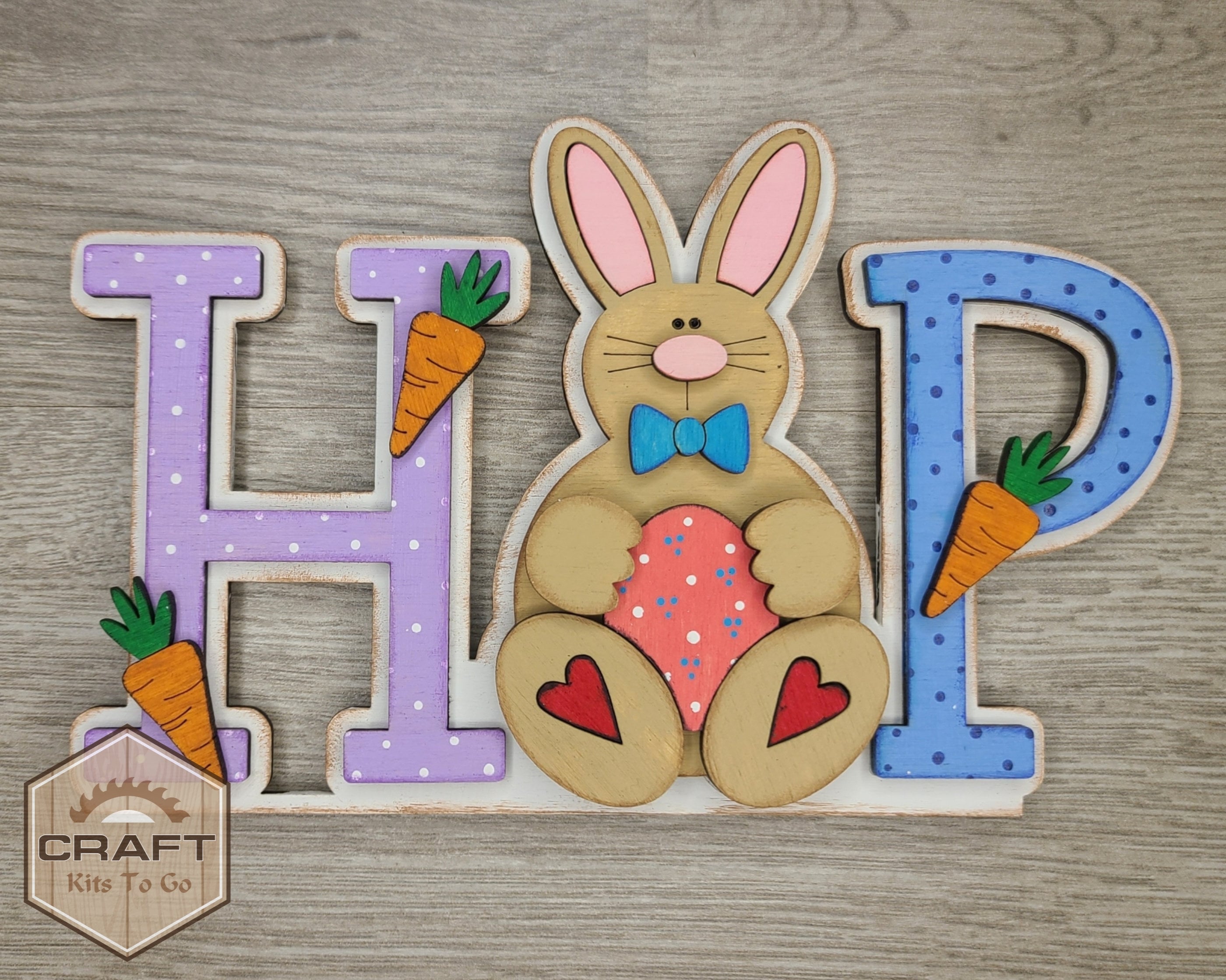 Hop Easter Bunny Happy Easter Sign Craft Kit DIY Paint Kit - Etsy