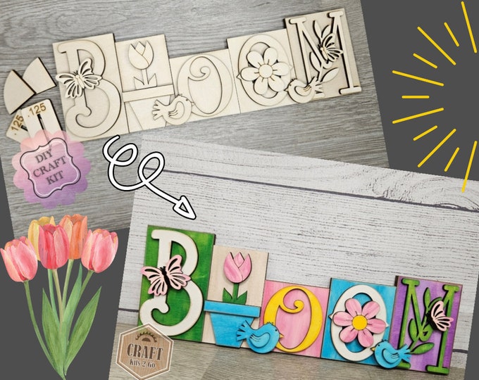 Bloom Spring Crafts Springtime DIY Craft Kits Paint Party Supplies 4037 ...