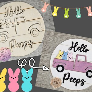 Hello Peeps Sign | DIY Easter Crafts | Easter Decor | DIY Craft Kits ...