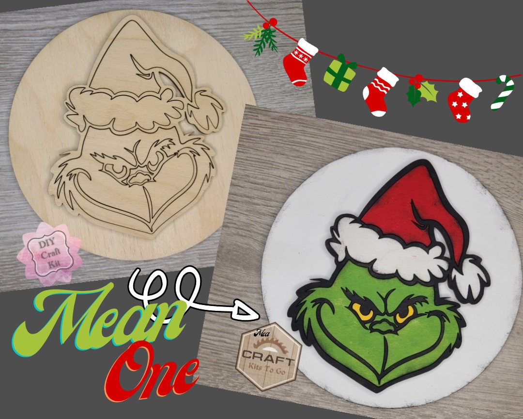 Grinch Round | Christmas Decor | Christmas Crafts | DIY Craft Kits ...
