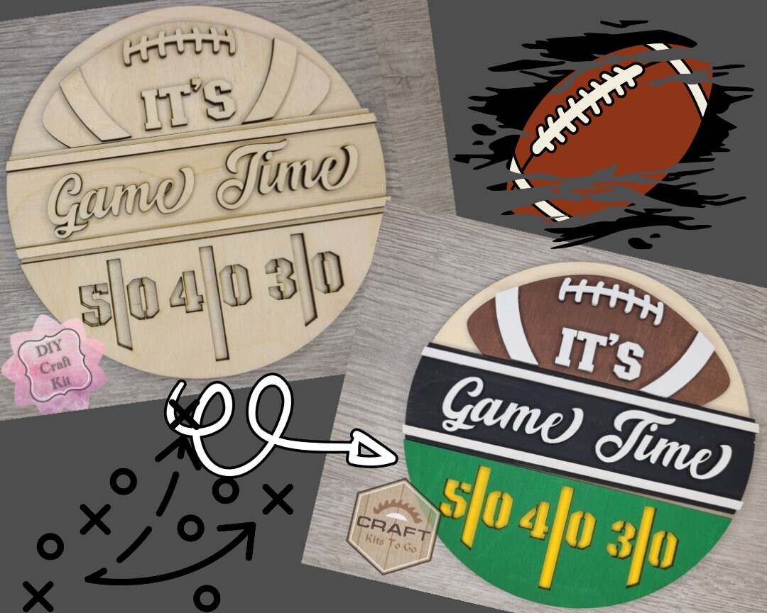 Football Welcome Sign Sports Sign DIY Craft Kit DIY Paint Kit 3732 ...