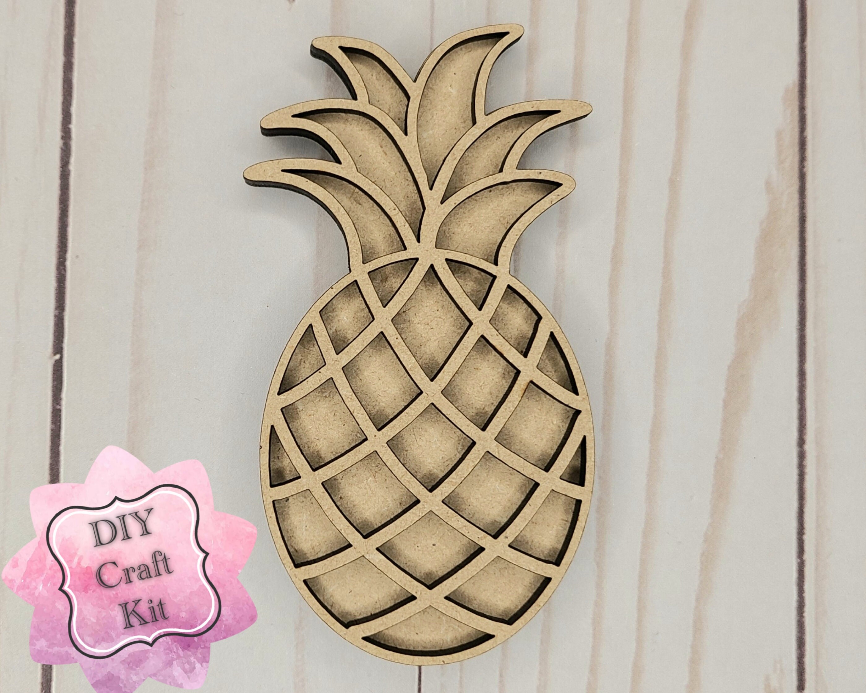 Pineapple Fruit Hawaii Tropical Craft Kit DIY Paint Kit Tier Tray Wood ...