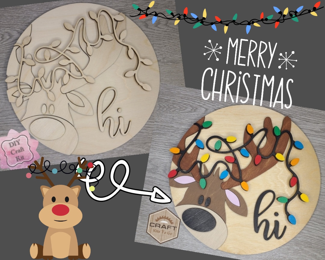 Reindeer Sign Rudolph Christmas Sign Christmas Décor Christmas Crafts ...