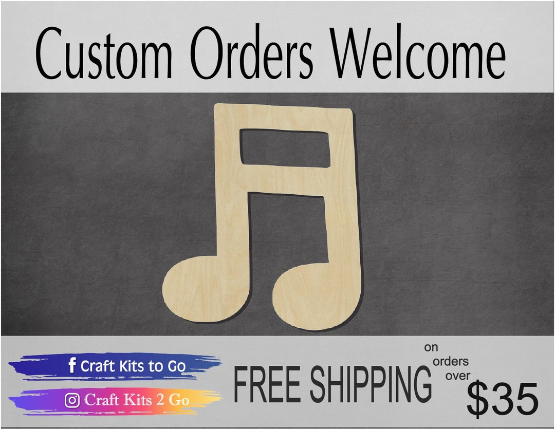 Music Note Musical Class Wood Shape Cutout 1081 Wood Cutouts Wood ...