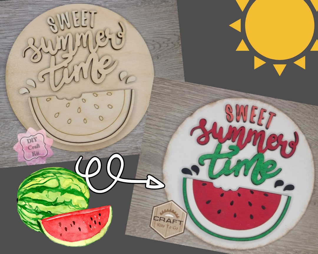 Sweet Summertime Watermelon Sign Summer Crafts DIY Craft Kits Paint ...