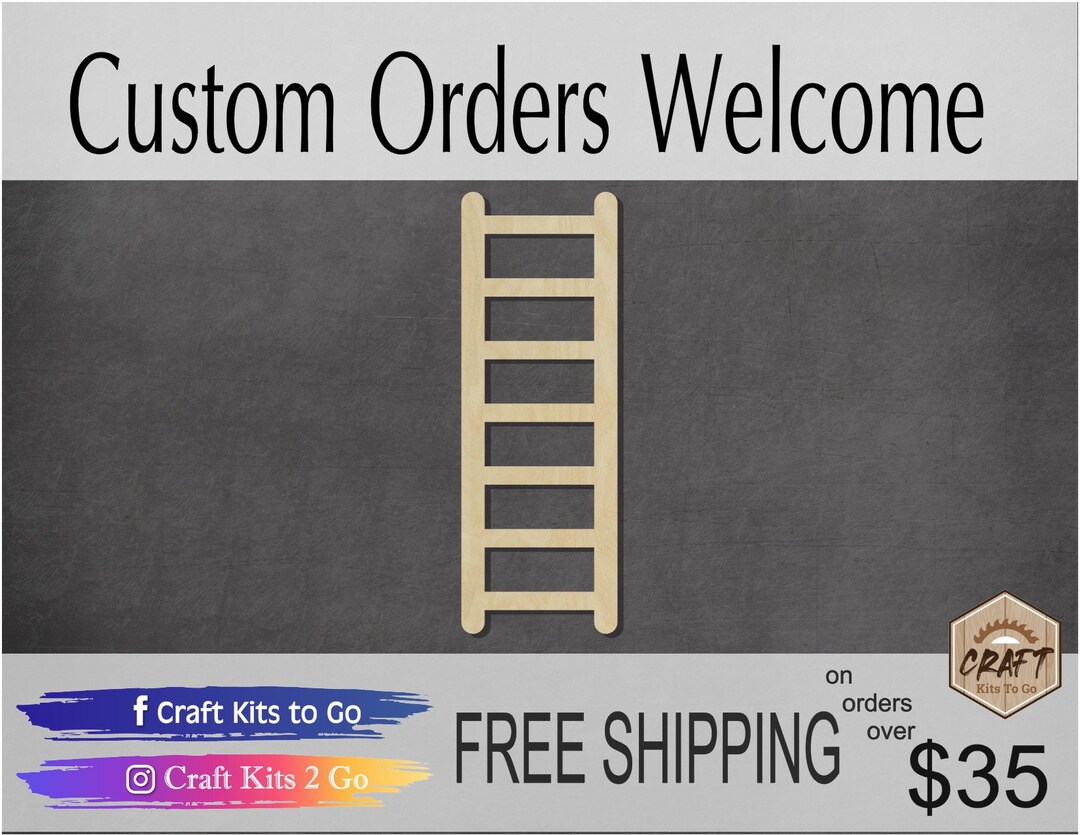 Ladder Work Household Tools Wood Shape Cutout 1662 Wood Cutouts Wood ...
