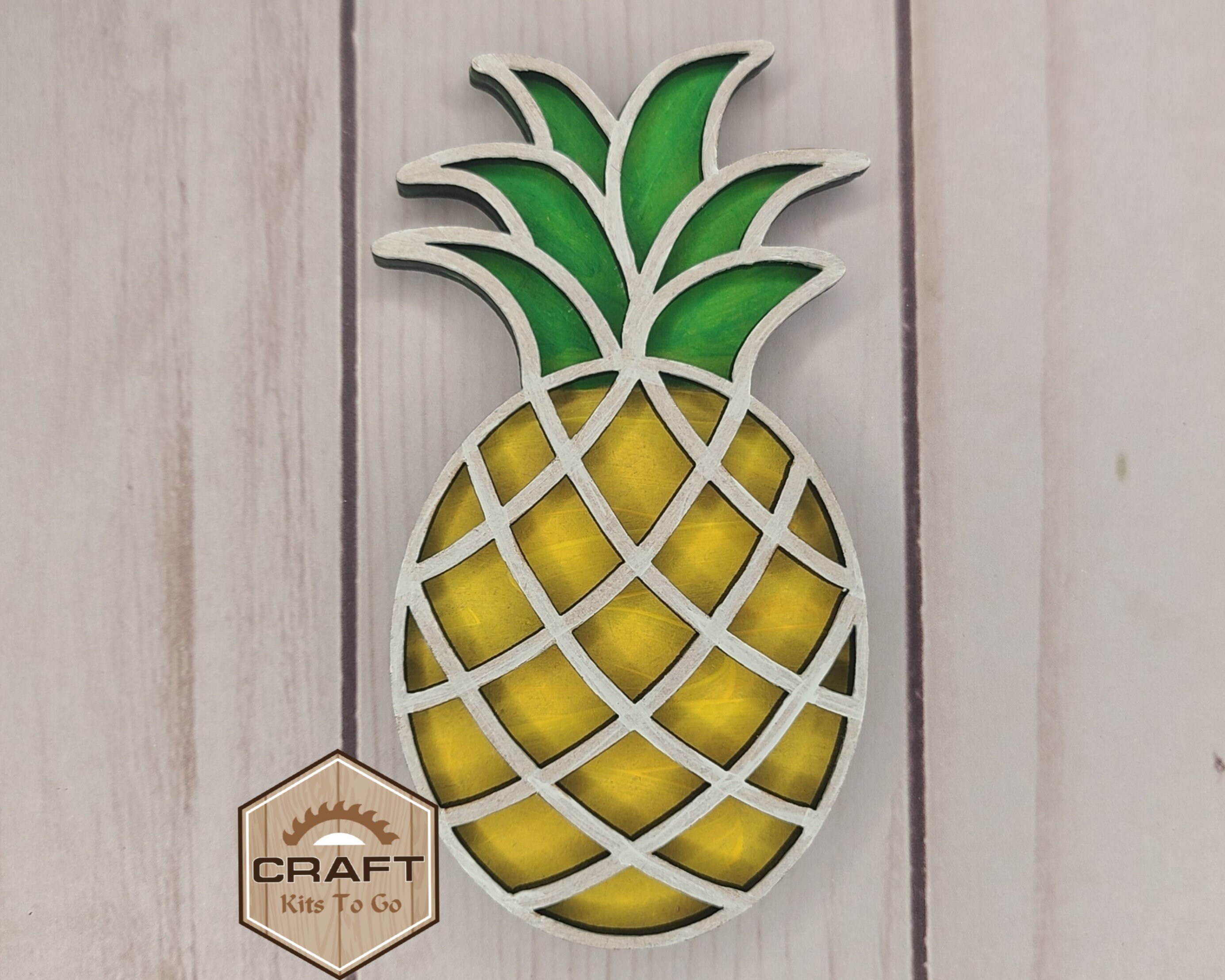 Pineapple Fruit Hawaii Tropical Craft Kit DIY Paint Kit Tier Tray Wood ...