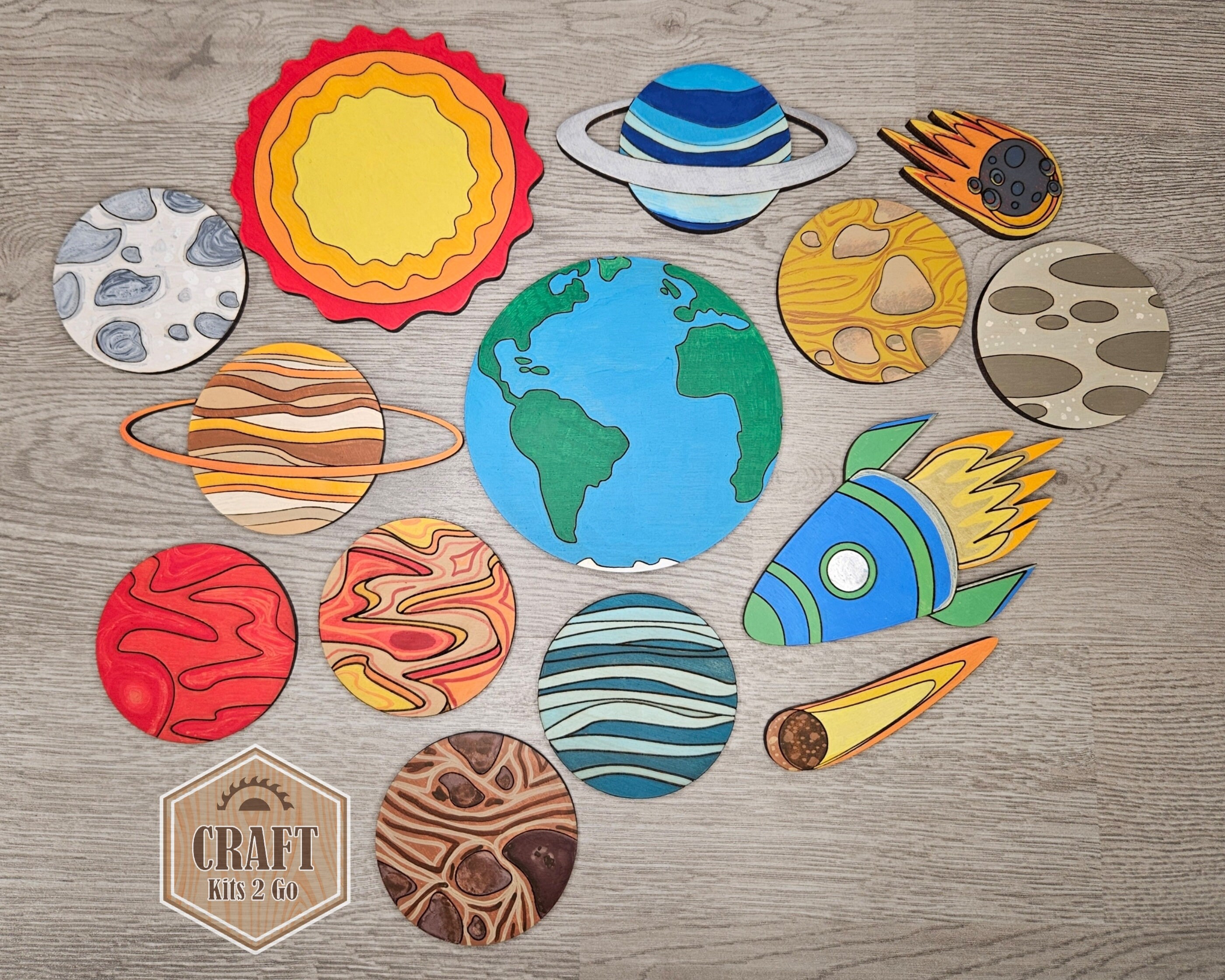 Rocket Cutout Space Outer Space Kids Crafts Wood Shape Cutout 2233 Wood ...