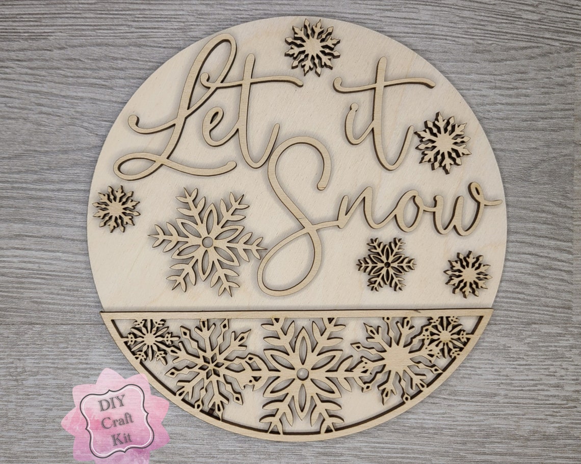 Let It Snow Winter Snowing Sign Craft Kit DIY Paint Kit Tier - Etsy