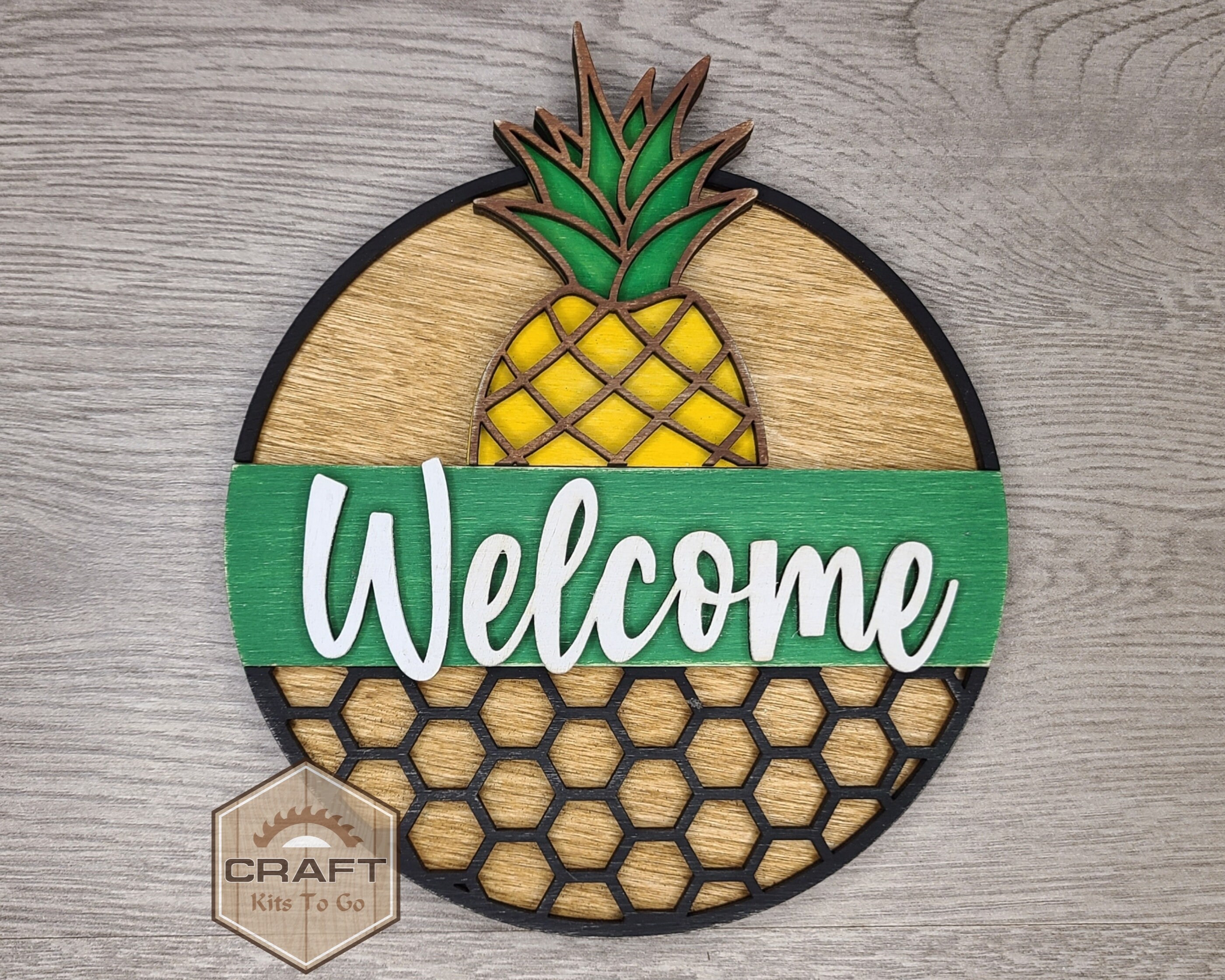 Pineapple Welcome Home Sign Craft Kit DIY Paint Kit Tier Tray Wood ...