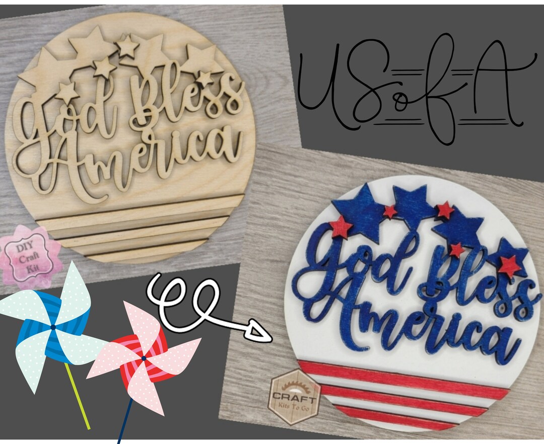 God Bless America | 4th of July Decor | Summer Crafts | DIY Craft Kits ...