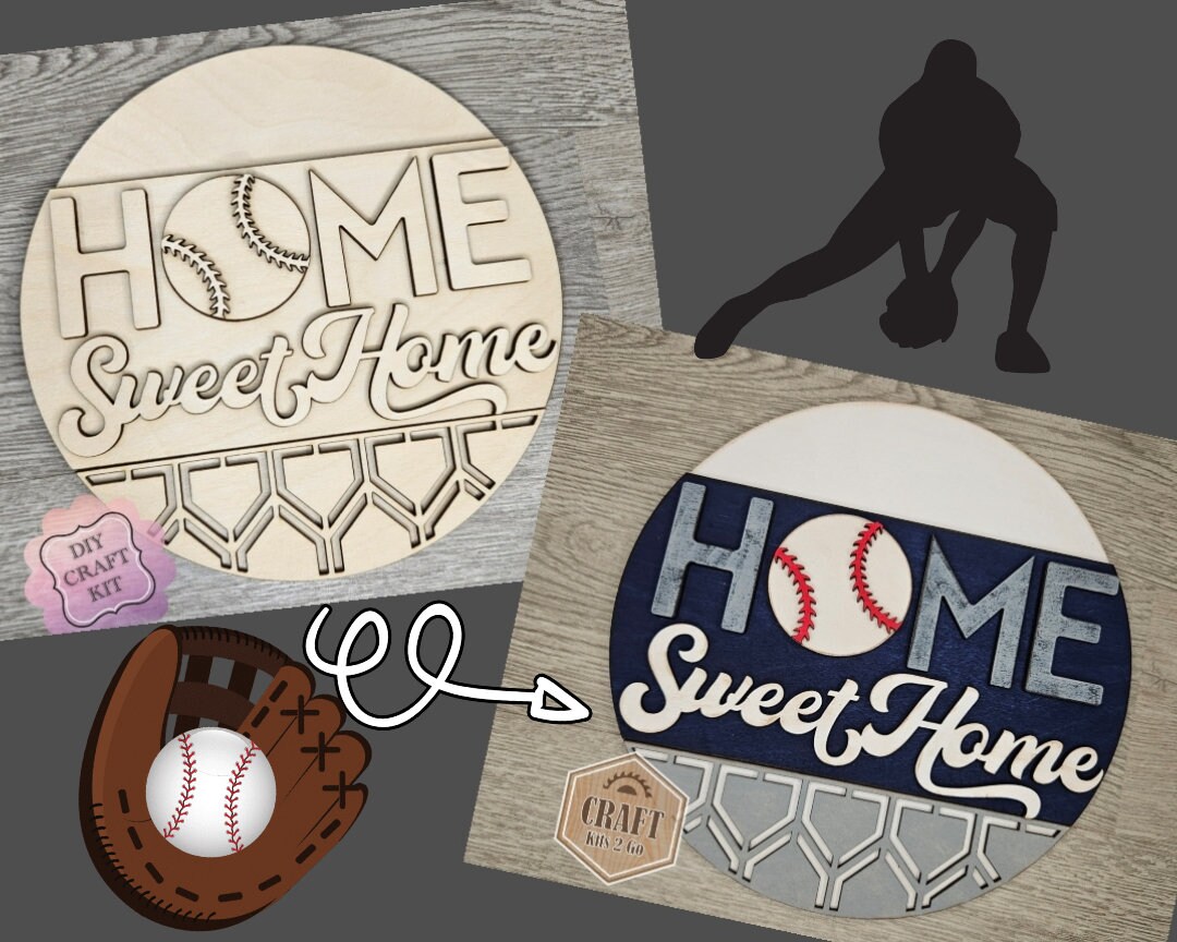 Baseball Welcome Sign | Sports Signs | Home Sweet Home | Crafts | DIY ...