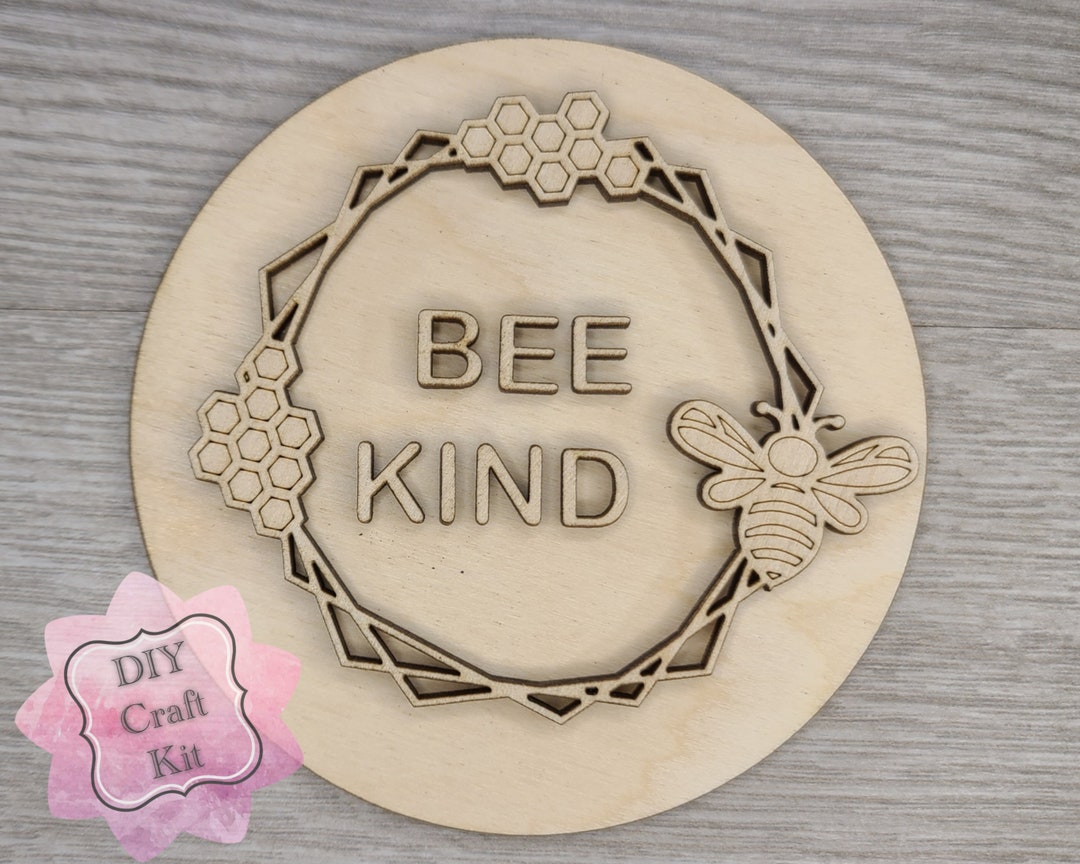 Bee Kind Sign Honey Bee Summer Crafts DIY Craft Kits Paint Party ...