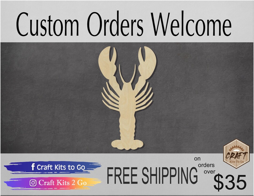 Lobster Ocean Sea Animals Zoo Animal Wood Shape Cutout 1701 Wood ...