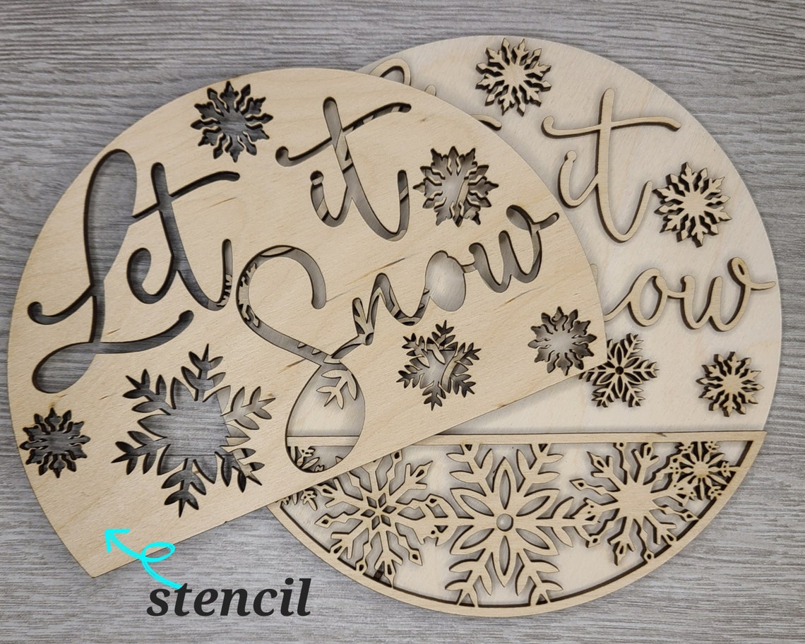 Let It Snow Winter Snowing Sign Craft Kit DIY Paint Kit Tier - Etsy