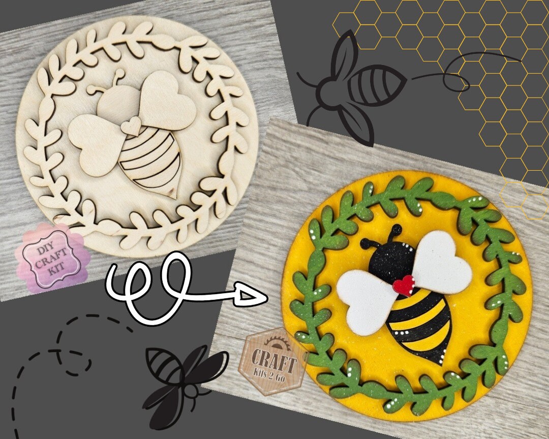 Bee Sign Honey Bee Summer Crafts DIY Craft Kits Paint Party Supplies ...