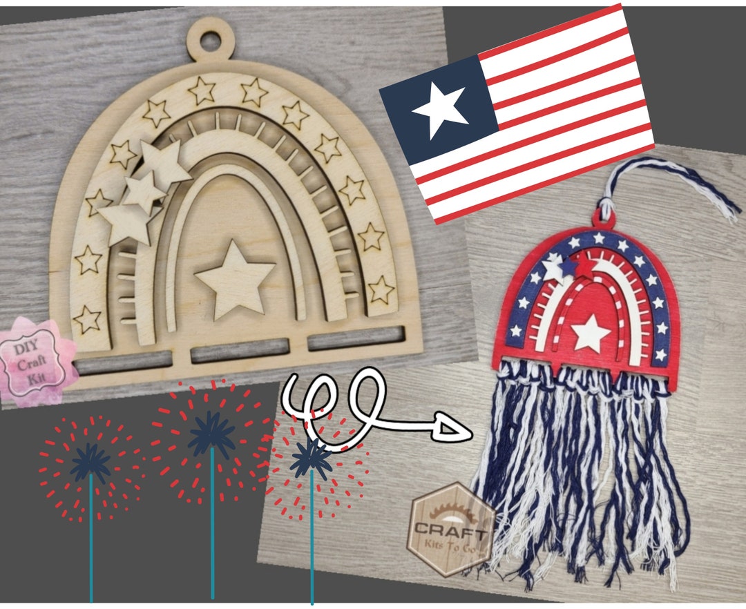 4th of July Macramé Kit Patriotic Decor Summer Crafts DIY Craft Kits ...