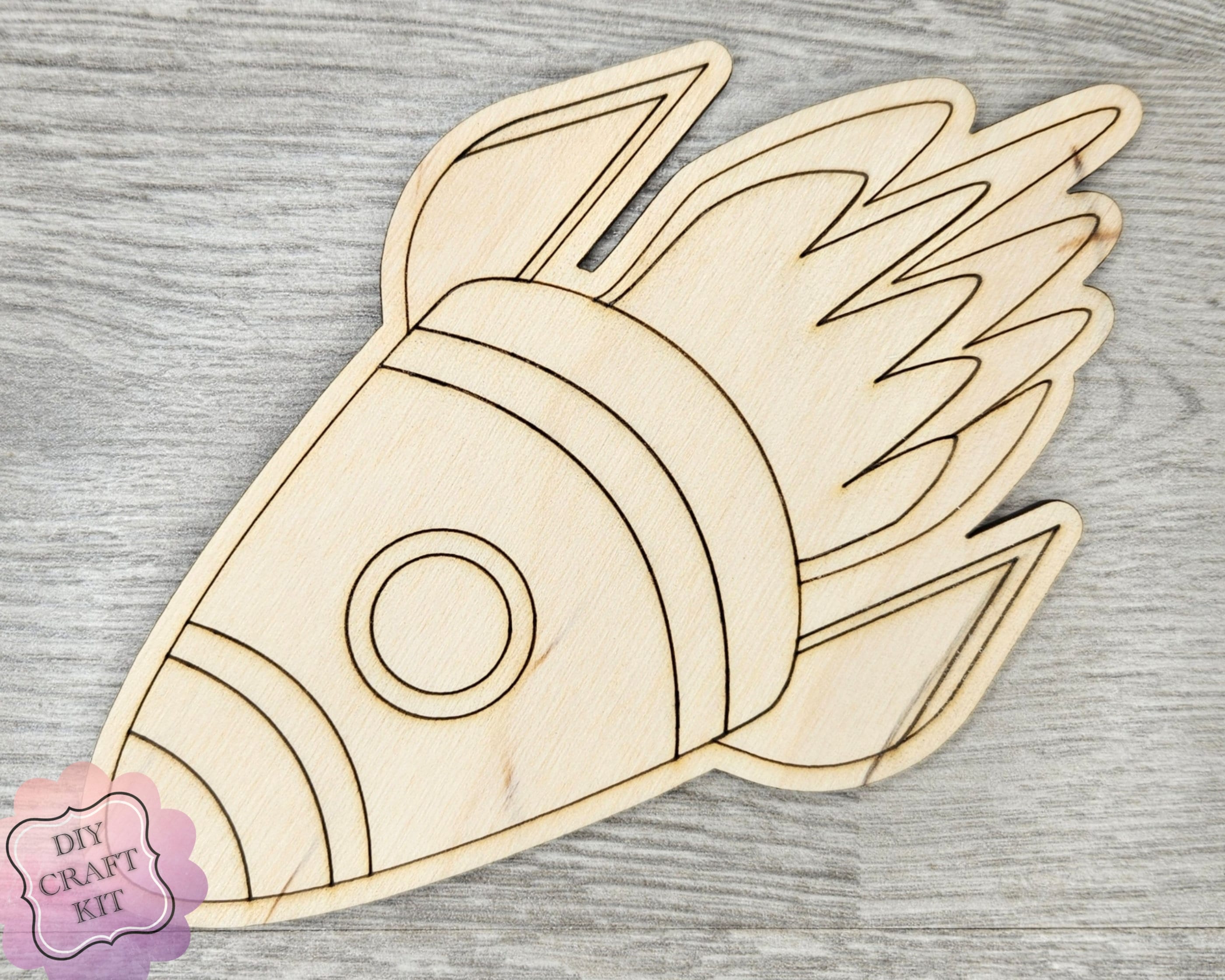 Rocket Cutout Space Outer Space Kids Crafts Wood Shape Cutout 2233 Wood ...