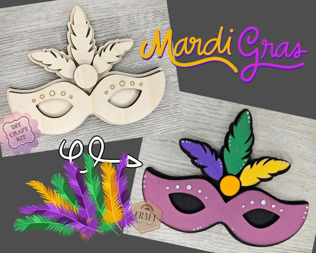Mardi Gras Mask Mardi Gras Crafts DIY Craft Kits Paint Party Supplies ...