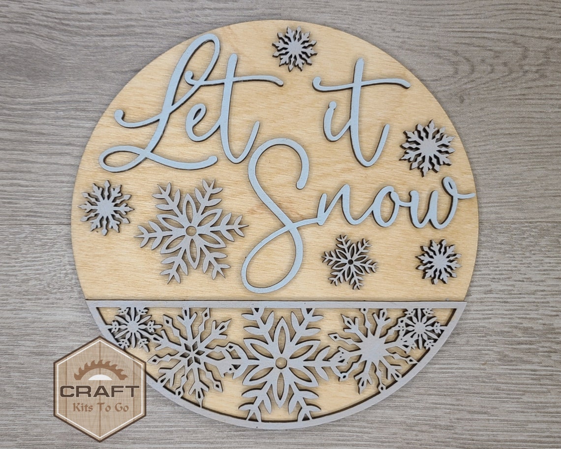 Let It Snow Winter Snowing Sign Craft Kit DIY Paint Kit Tier - Etsy