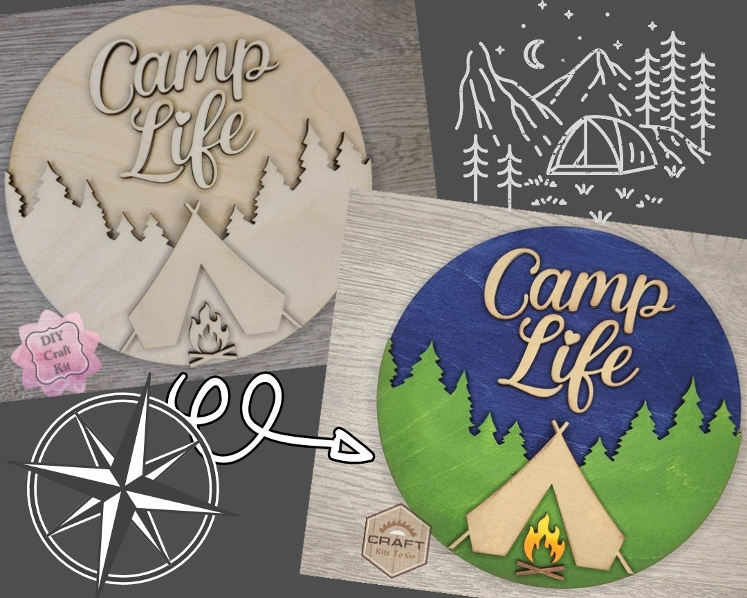 Camp Life Camping Outdoors Summer Decor Summer Crafts DIY Craft Kits ...