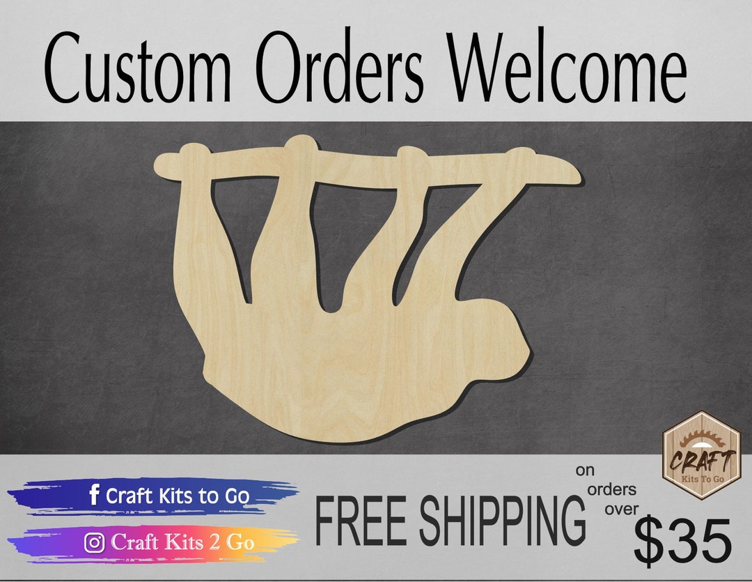 Sloth Zoo Animal Wildlife Animals Wood Shape Cutout 2015 Wood Cutouts ...