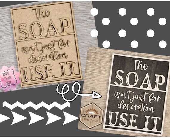 Soap Bathroom Sign Craft Kit DIY Paint Kit Tier Tray Wood - Etsy