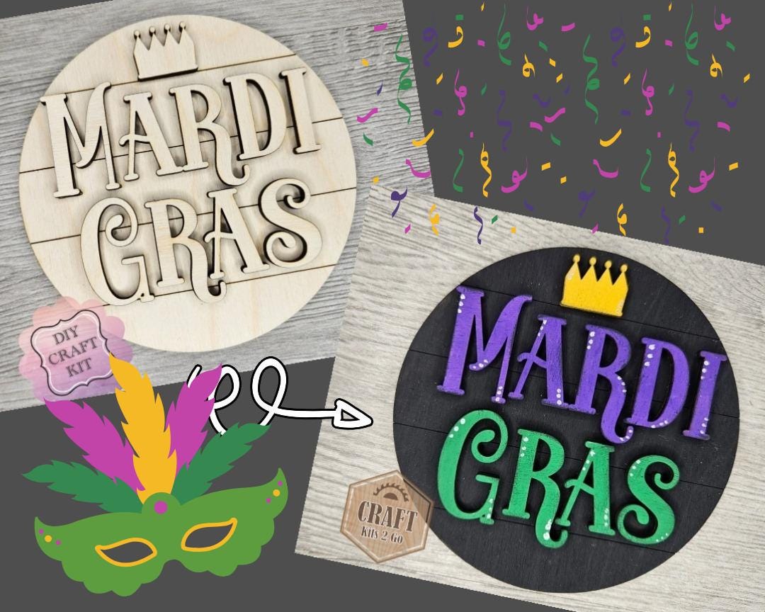 Mardi Gras | Mardi Gras Crafts | DIY Craft Kits | Paint Party Supplies ...