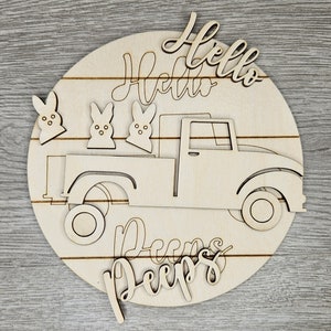 Hello Peeps Sign | DIY Easter Crafts | Easter Decor | DIY Craft Kits ...