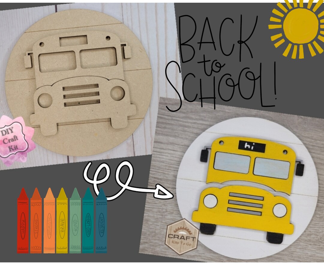 School Bus Sign | Teacher Gift | Classroom Decor | DIY Craft Kits ...