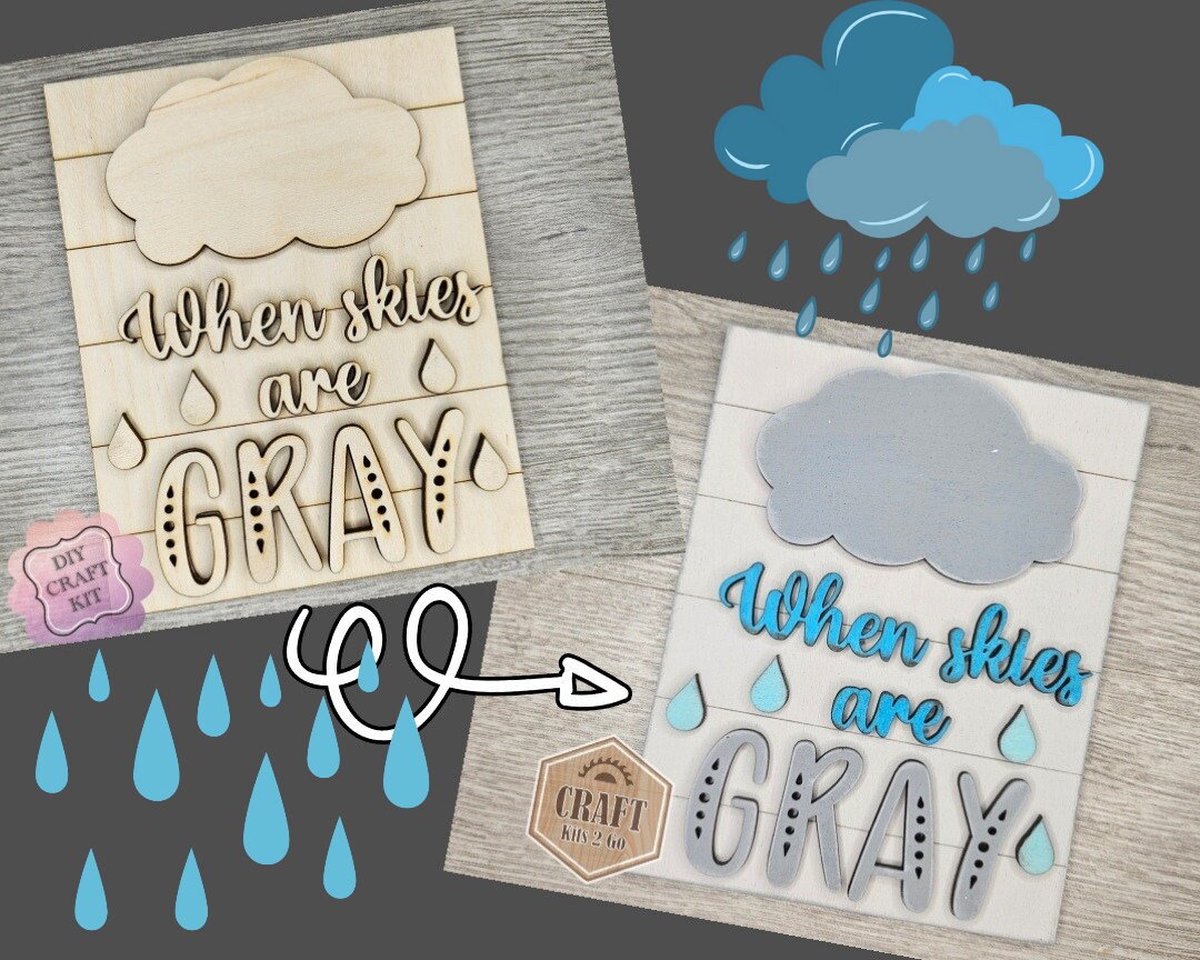 When Skies Are Gray Crafts DIY Craft Kits Paint Party Supplies 4135 ...