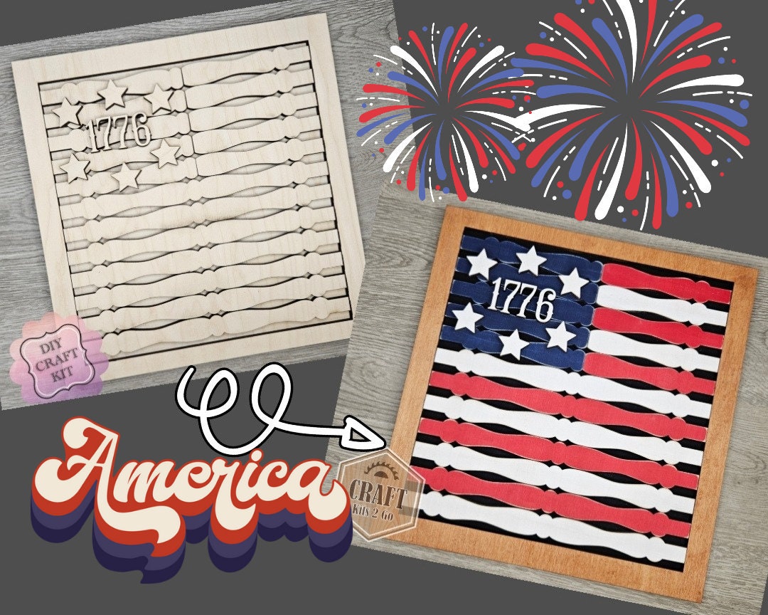 American Flag Spindle | USA | America Decor | Patriotic Decor | 4th of ...