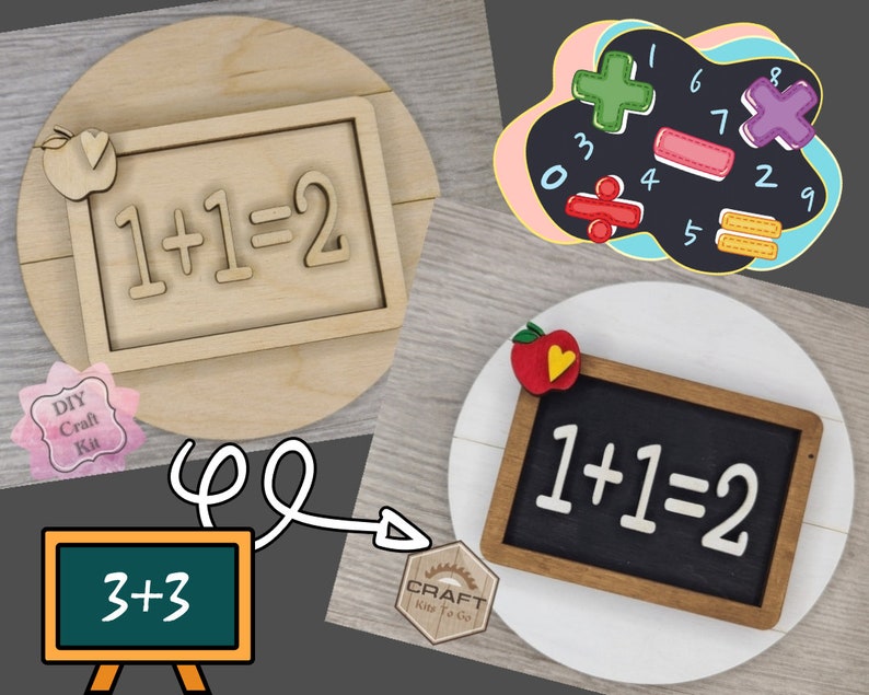 Math Teacher Class School Sign Craft Kit DIY Paint Kit Wood - Etsy