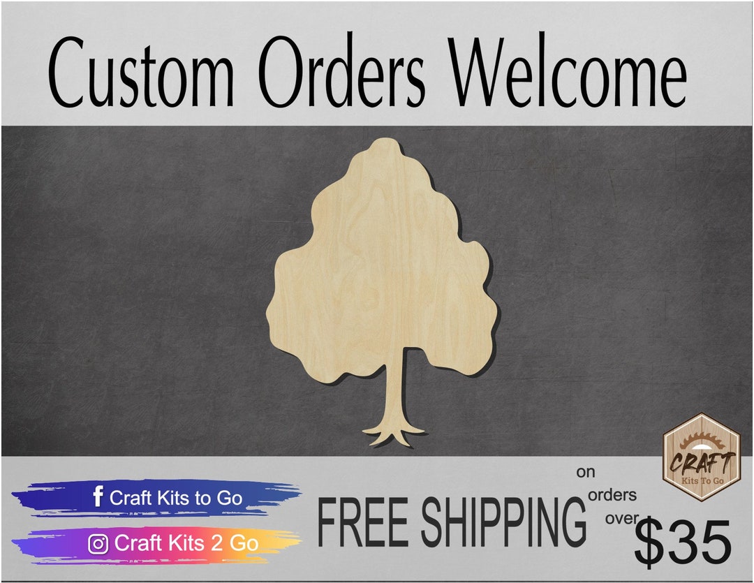Tree Wood Shape Cutout 2121 Wood Cutouts Wood Shapes Laser Wood Cutout ...
