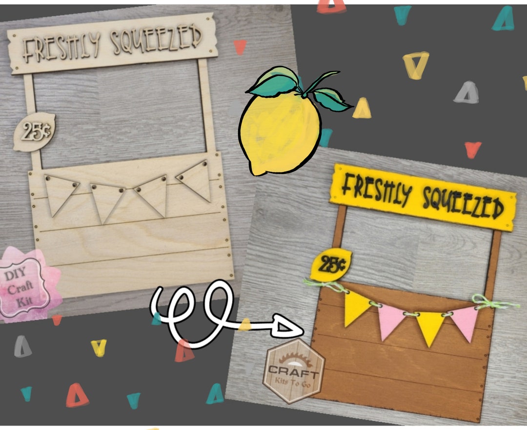 Lemonade Stand Lemons Summer Crafts DIY Craft Kits Paint Party Supplies ...